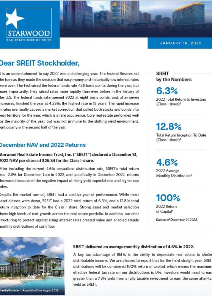Stockholder Information - Starwood REIT